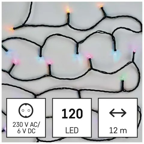 Vánoční osvětlení EMOS GoSmart (WiFi) D4ZR02 120LED řetěz 12m RGB 64 programů s časovačem