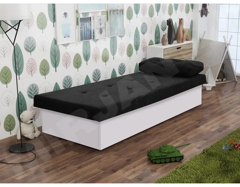 Jednolůžková postel Nikroguta, Úložný prostor: s úložným prostorem, Barva: bílý, Potah: Suedine 29