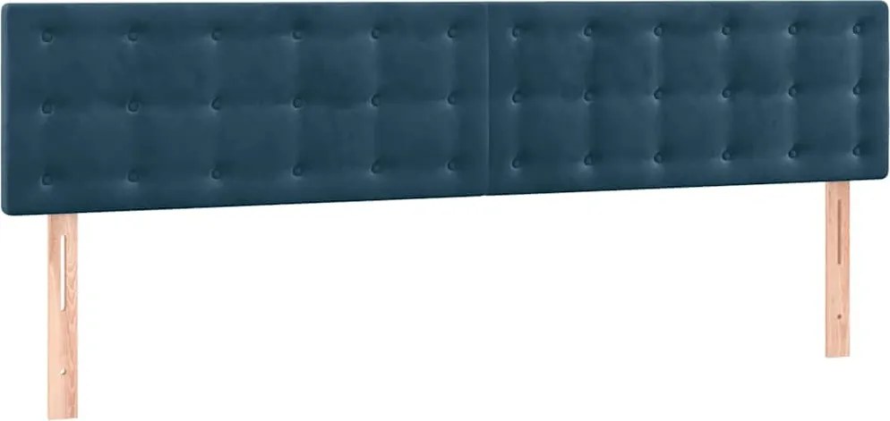 Čelo postele s LED tmavě modré 160x5x78/88 cm samet 3122104