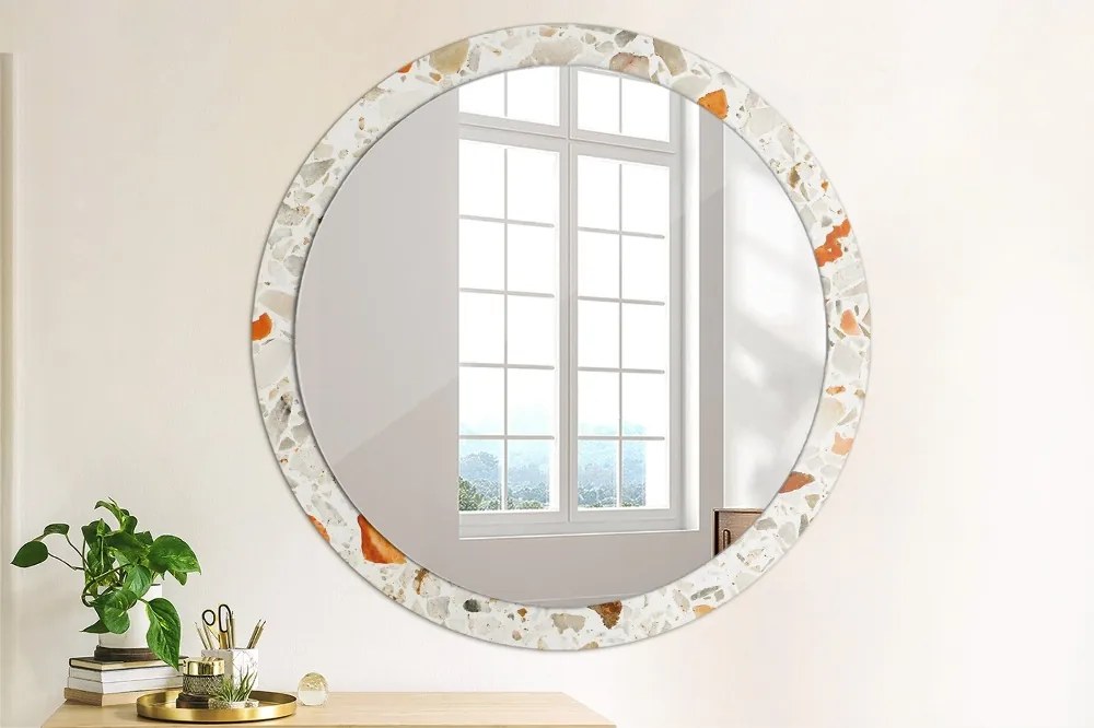 Kulaté zrcadlo tištěný rám Lastrické pozadí fi 100 cm