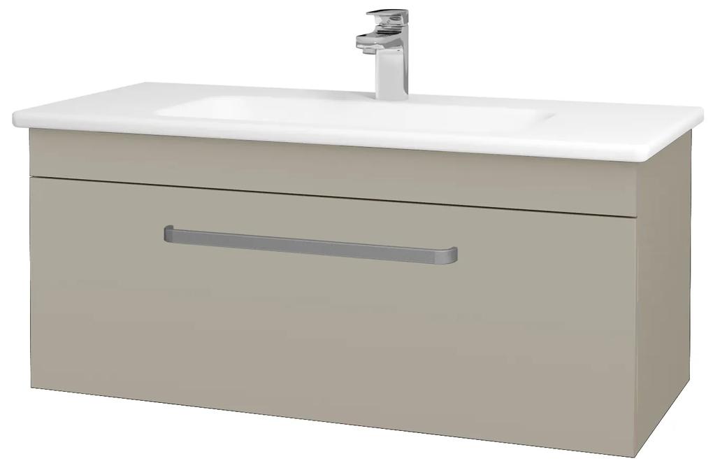 Dřevojas Koupelnová skříň ASTON SZZ 100 Varianta: N01 Bílá lesk / Úchytka T06 / D06 Ořech