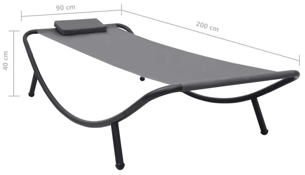 vidaXL Marketos Zahradní postel šedá 200 x 90 cm ocel