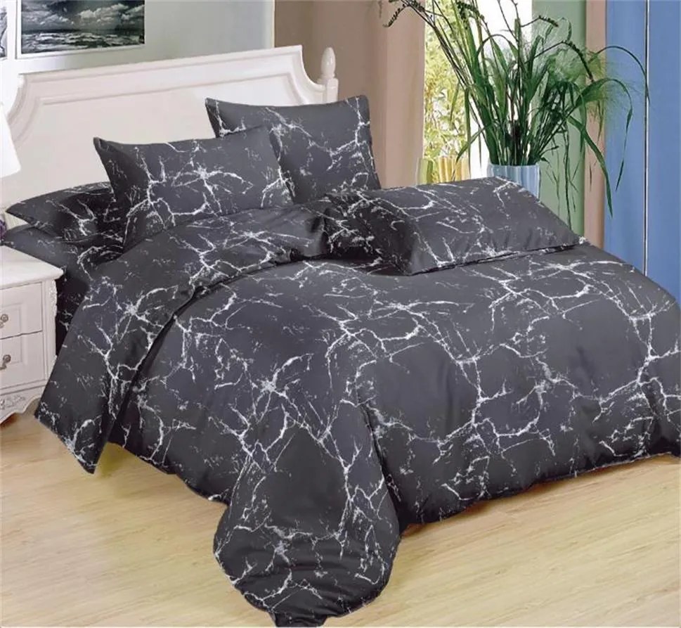 Bavlissimo Sedmidílné povlečení abstrakce bavlna/mikrovlákno šedá 140x200 na dvě postele