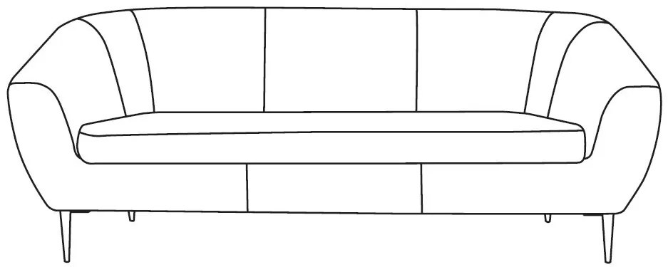 Trojmístná pohovka Olivio, středně šedá sametová látka