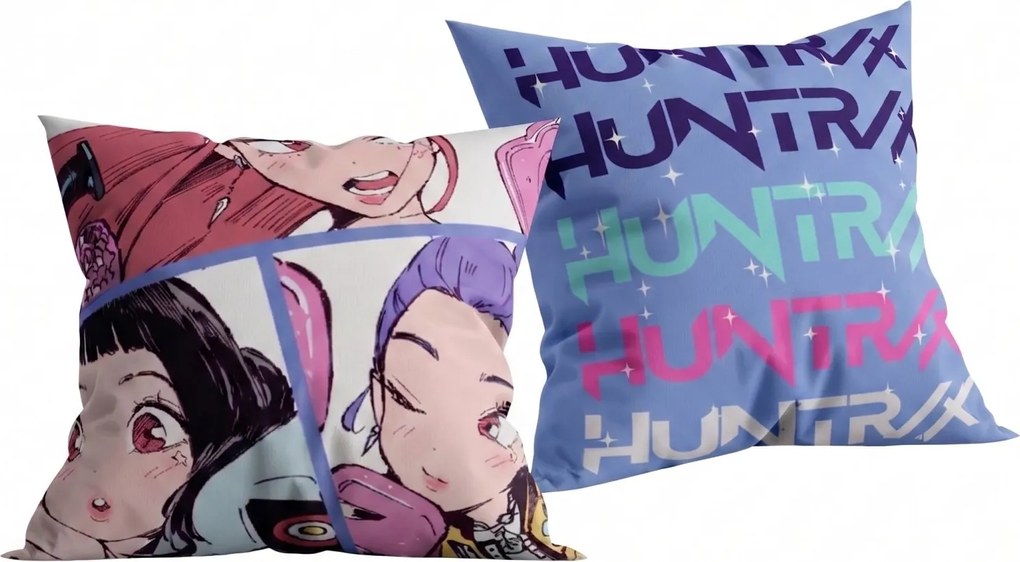 Polštář KPop Demon Hunters HUNTR/X - Koláž dívčího tria - 40x40 cm