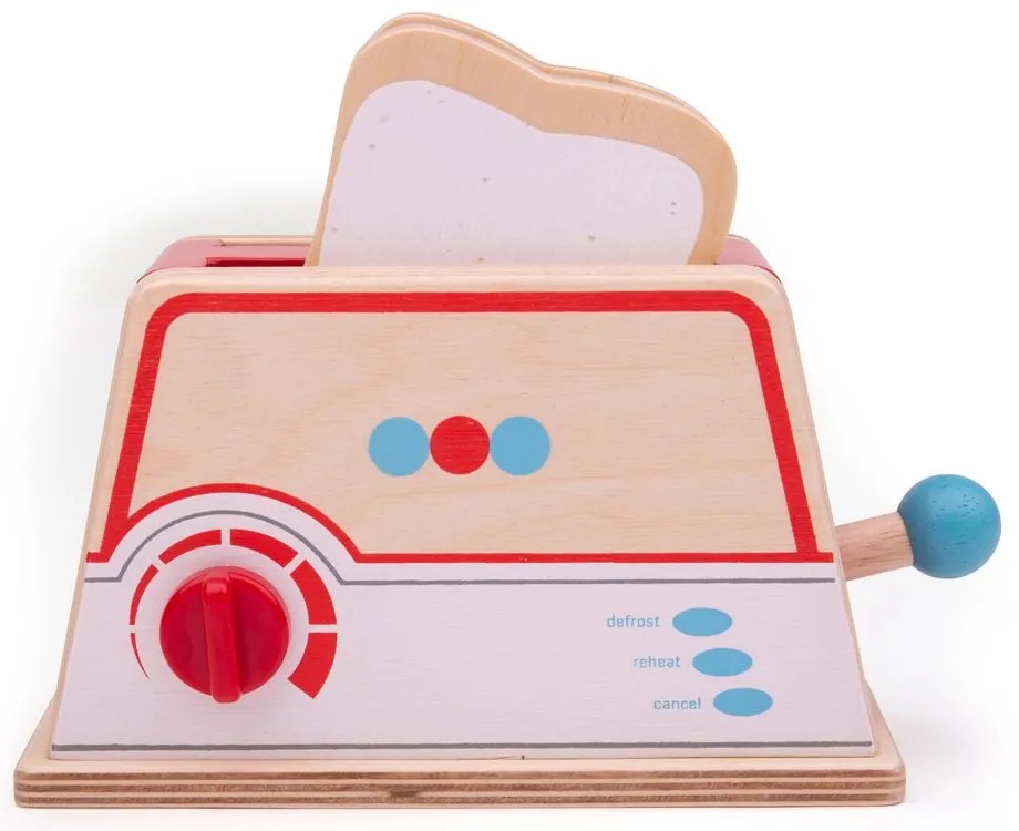 Bigjigs Toys Dřevěný toaster s puntíky