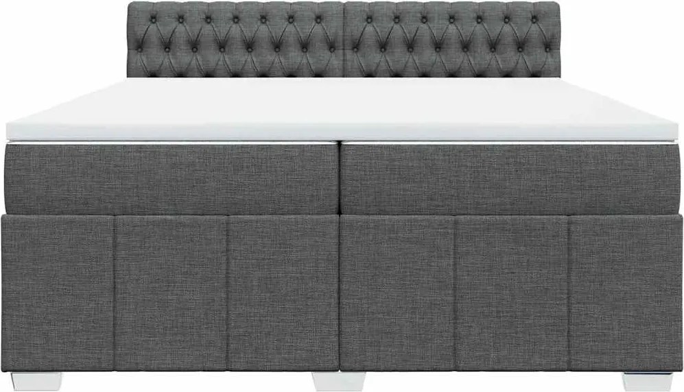 Box spring postel s matrací tmavě šedá 200x200 cm textil 3287183