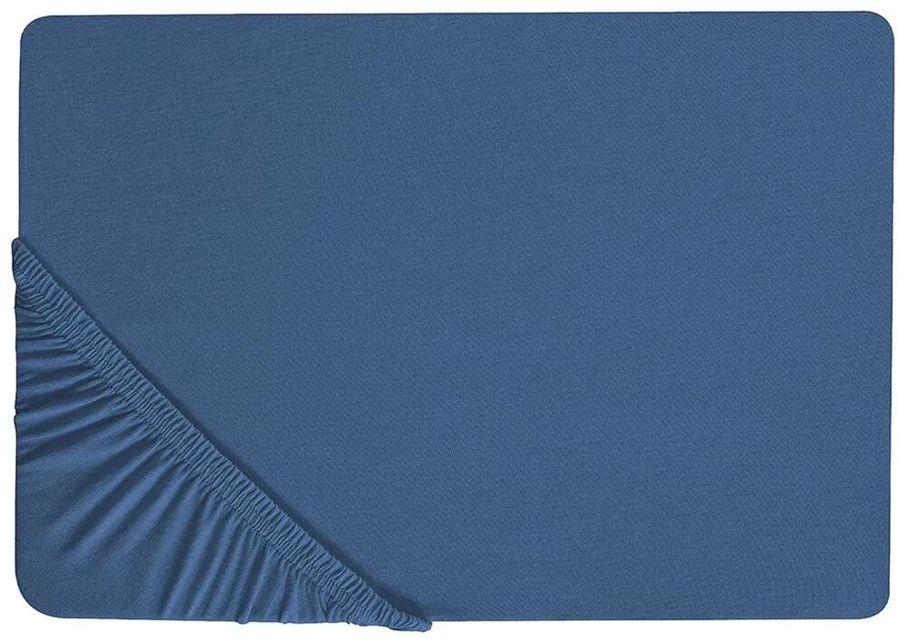 Bavlněné prostěradlo 90 x 200 cm modré JANBU Beliani