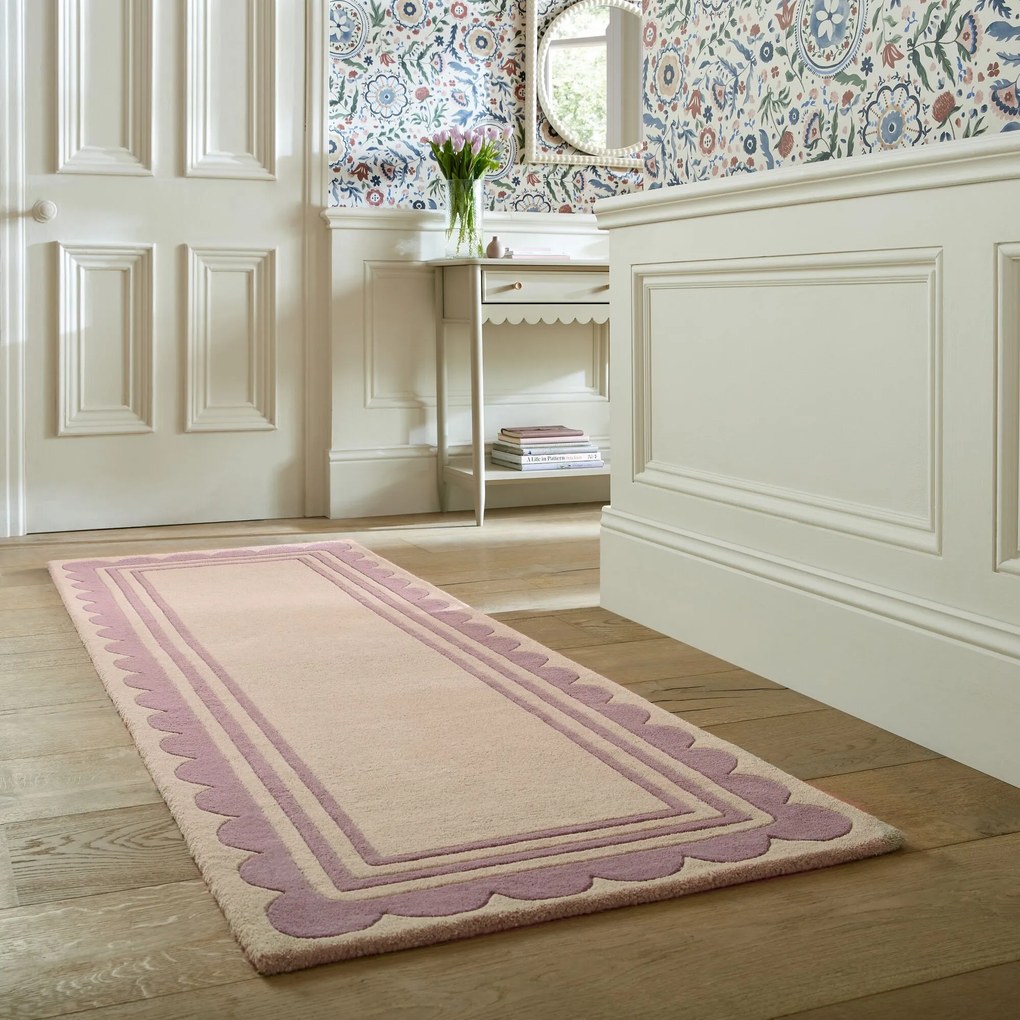 Ručne všívaný behúň Lois Scallop Purple, 80x230, fialová, chodba / predsieň, Flair Rugs