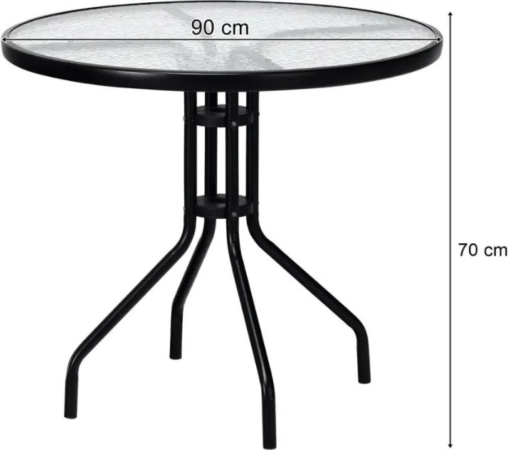 Zahradní set TREGO ISLAND - 4 židle a kulatý stůl ø 90 cm, béžová