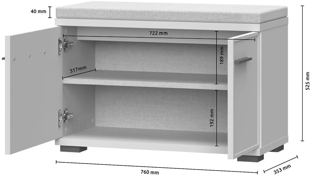 Velký botník s polstrováním Baptiste - béžová