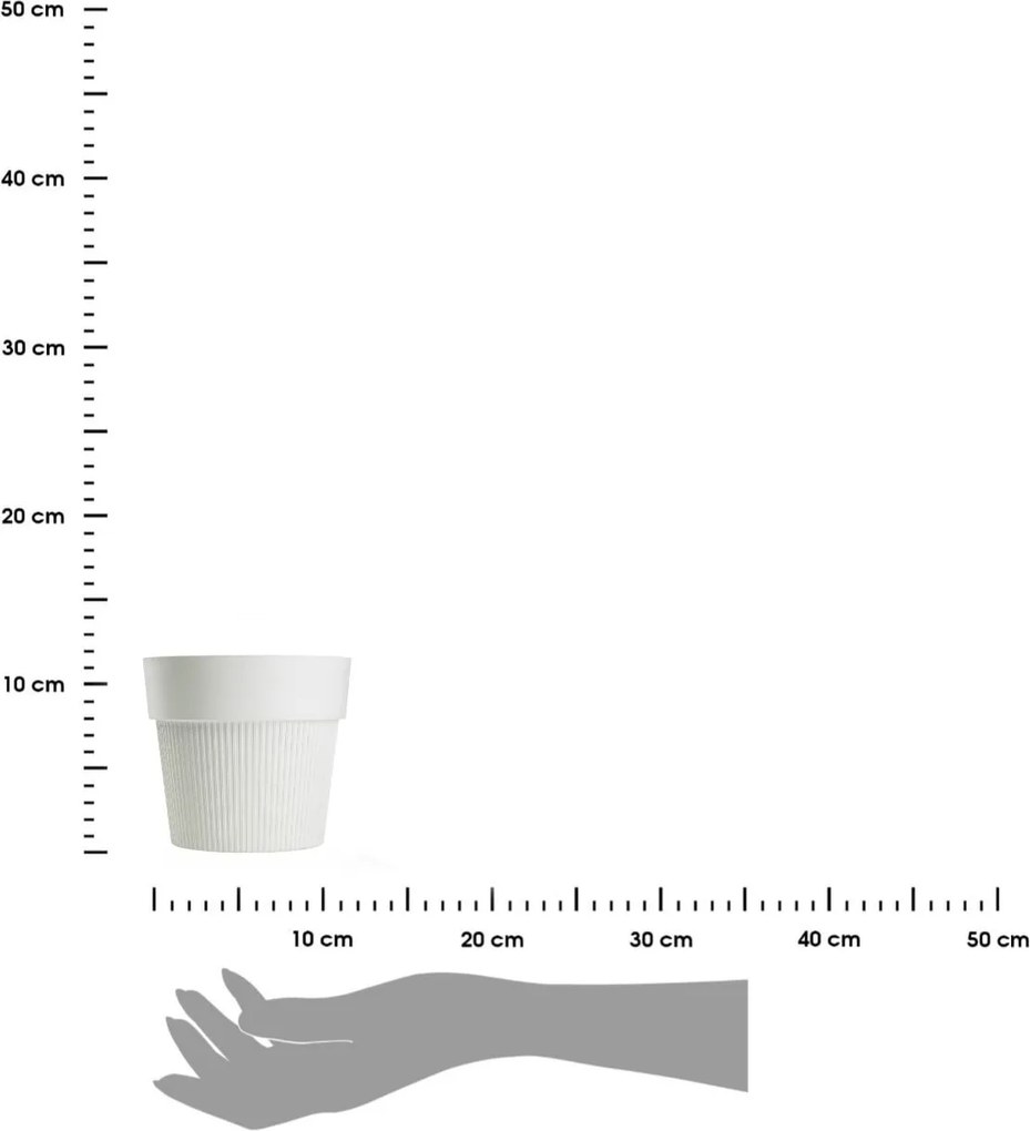 PLASTOVÝ KVĚTINÁČ SILVA LINE 13X11,5 CM KRÉMOVÁ