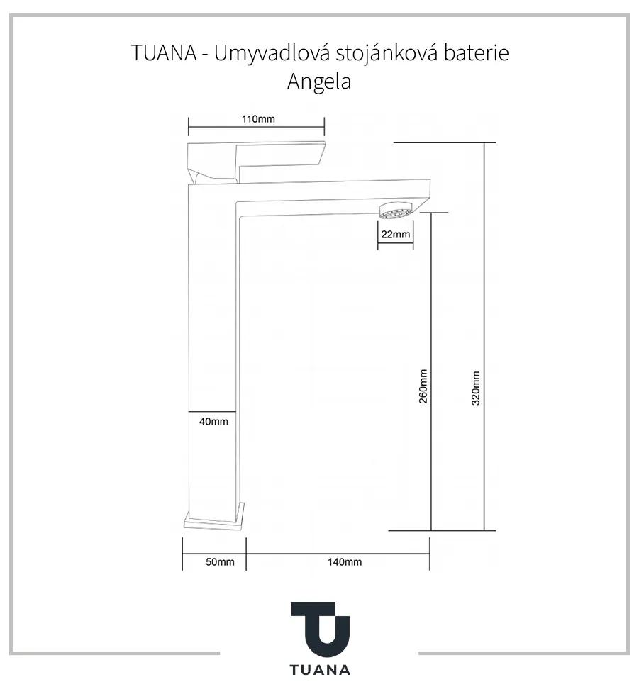 TUANA - Umyvadlová stojánková baterie Angela - vysoká - černá matná