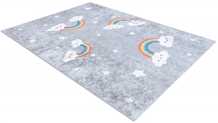 Dywany Łuszczów, Dětský kusový koberec Junior 52063.801 Rainbow grey, 80x150, šedá, dětský pokoj