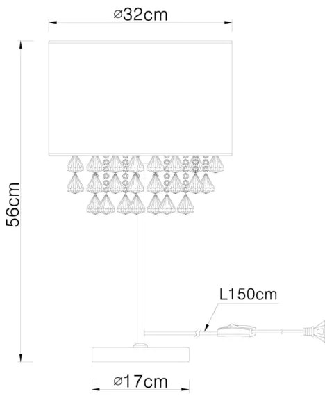 GLOBO 15188T3 - Stolní lampa AMY I 1xE27/60W/230V