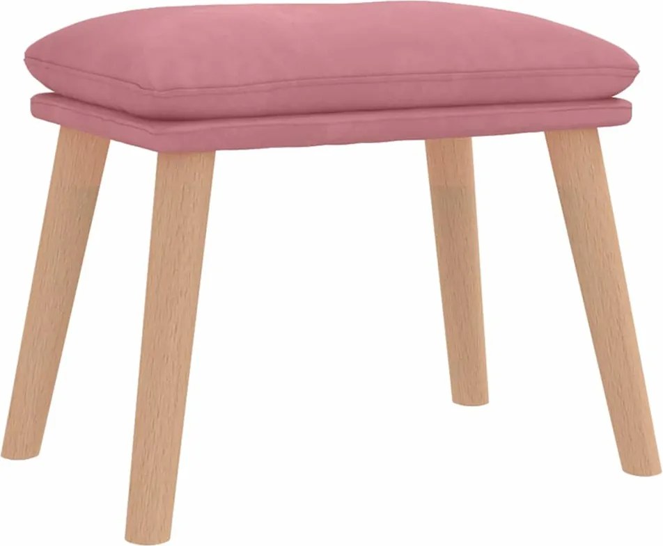 Relaxační křeslo se stoličkou růžové samet 3097824