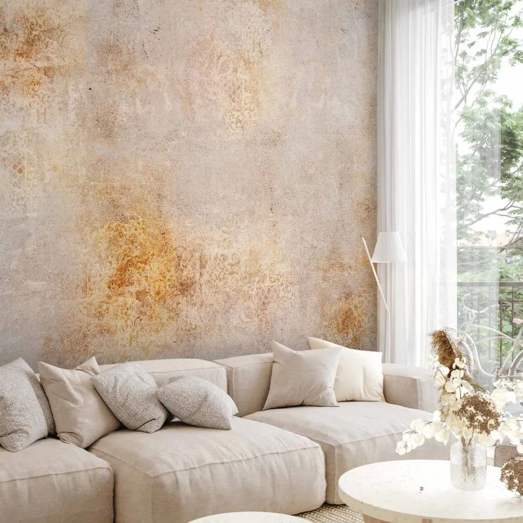 Fototapeta Elegantní abstrakce - pozadí s texturou betonu a zlatými ozdobami
