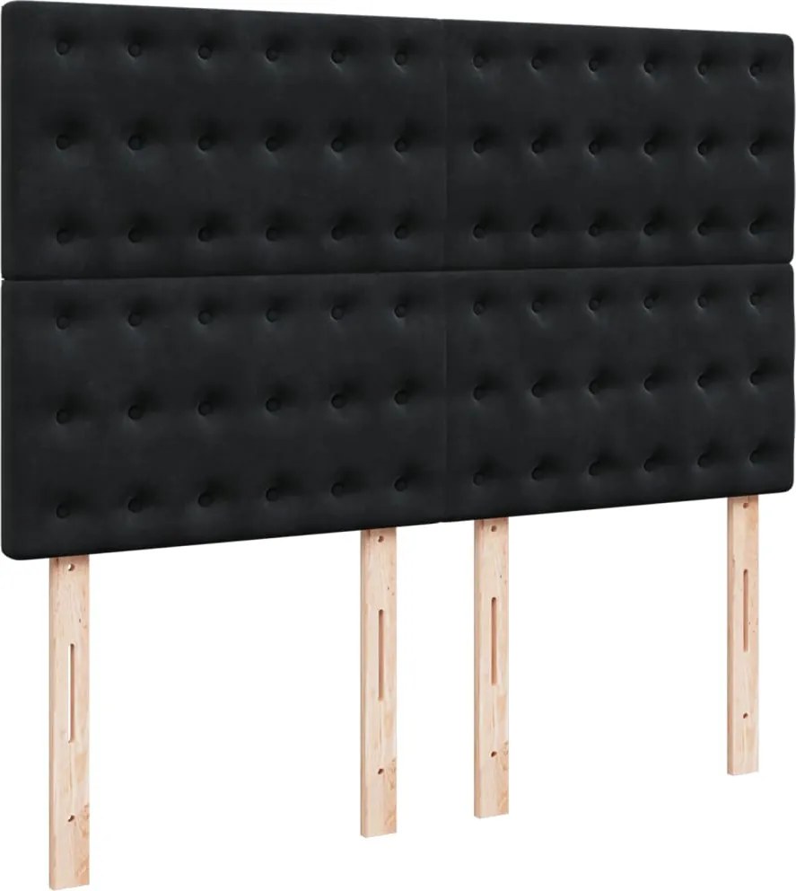 Box spring postel s matrací černá 140 x 190 cm samet 3293220