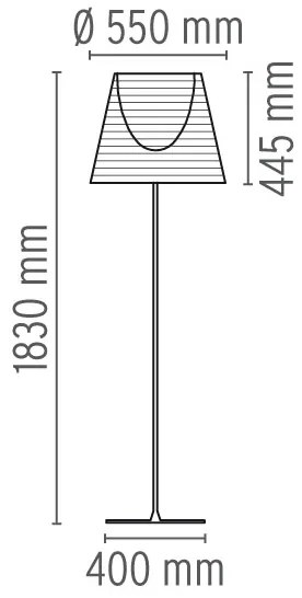Flos KTribe F3, designová stojací lampa se stmívačem, 1x205W E27, aluminizovaná bronzová, výška 183cm