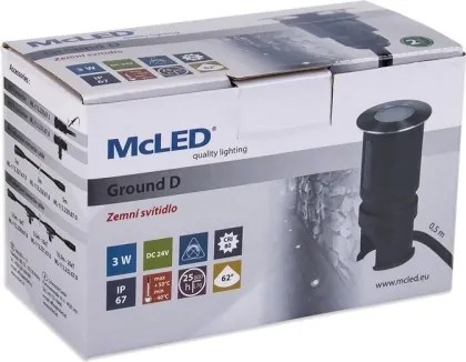 Zemní LED svítidlo McLED Ground 3W 24VDC 4000K IP67 přímé 48x102mm ML-514.002.81.0