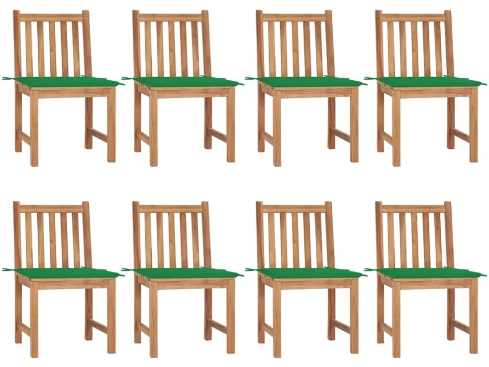Zahradní židle s poduškami 8 ks masivní teak 3073147