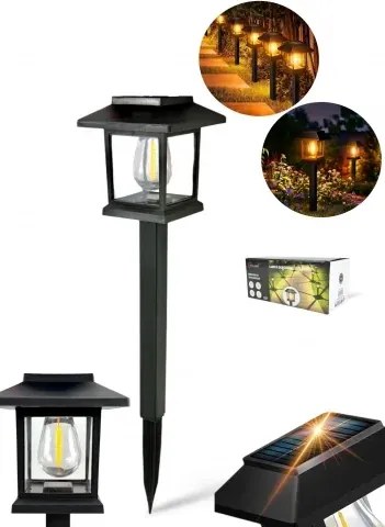 Solární LED sloupková lampa - Sunlight A6109 - 38 cm - sada 2 ks