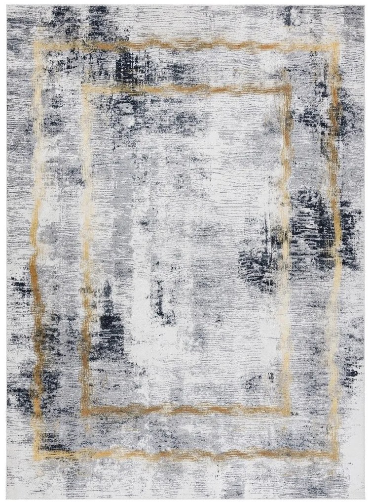 Dywany Łuszczów, Kusový koberec ANDRE Frame 1065, 160x220, šedá, chodba / předsíň