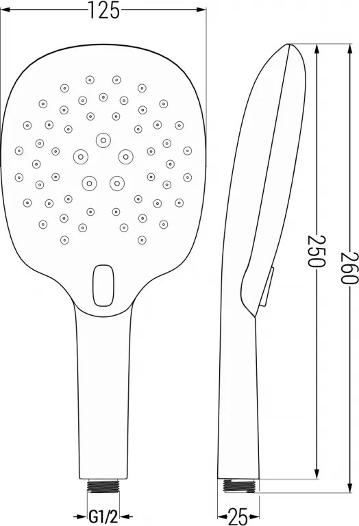 Mexen příslušenství - hlavice ruční sprchy Oval R-22, 3-funkce, chrom, 79522-00