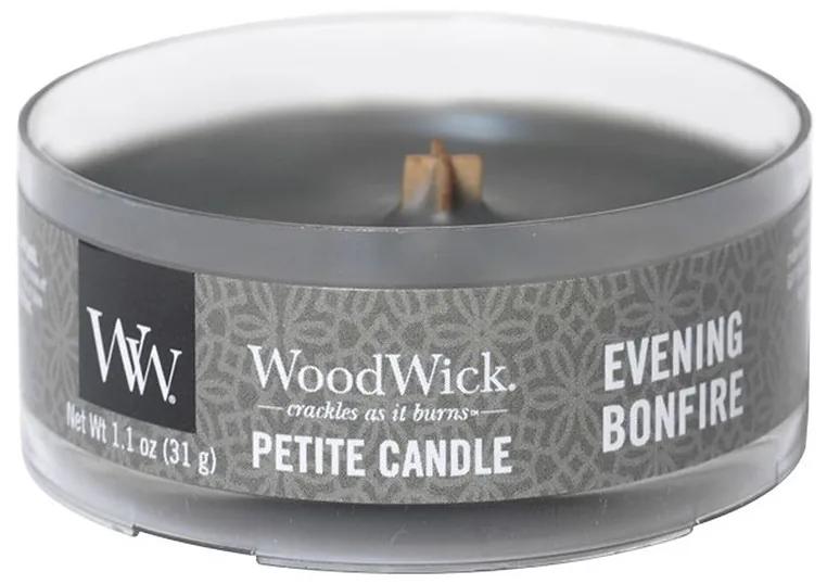 WoodWick – Petite Candle vonná svíčka Evening Bonfire (Večer u táboráku), 31 g