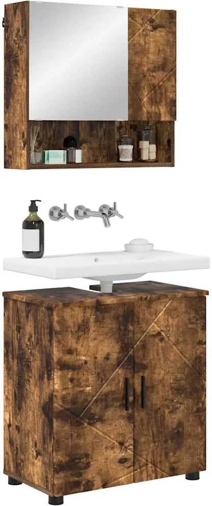 Sada koupelnového nábytku 2 ks Kouřový dub 61 x 35 x 64 cm 3392938
