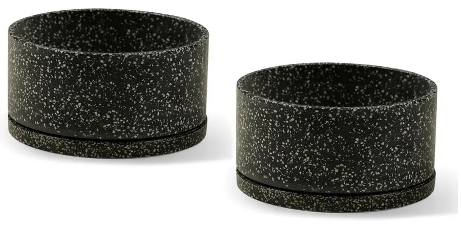 Sada dvou tmavě šedých květináčů Bonami Selection Terrazzo