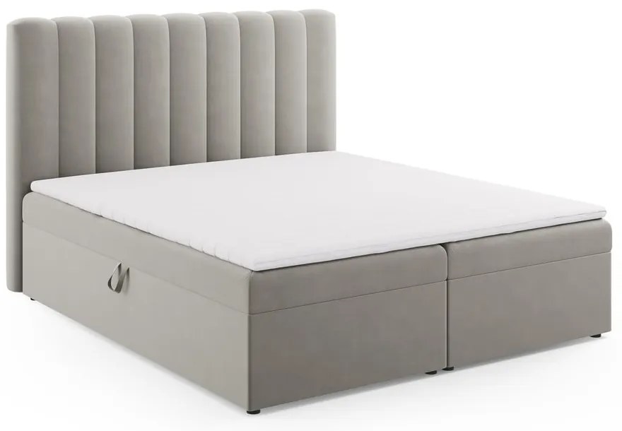 Šedá boxspring postel s úložným prostorem 180x200 cm Gina – Milo Casa