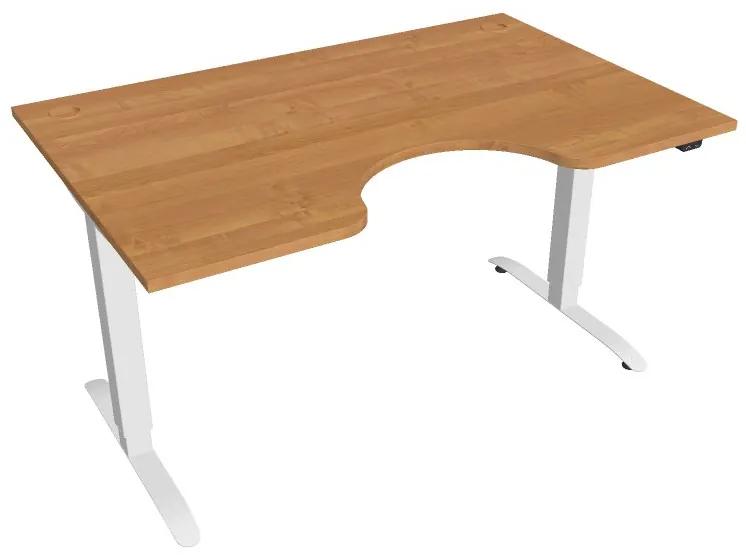 Hobis Motion Elektr. nastavitelný stůl 140x90 - HOBIS ERGO MOTION MSE 2 1400 Dekor stolové desky: olše, Barva kovové podnože: bílá