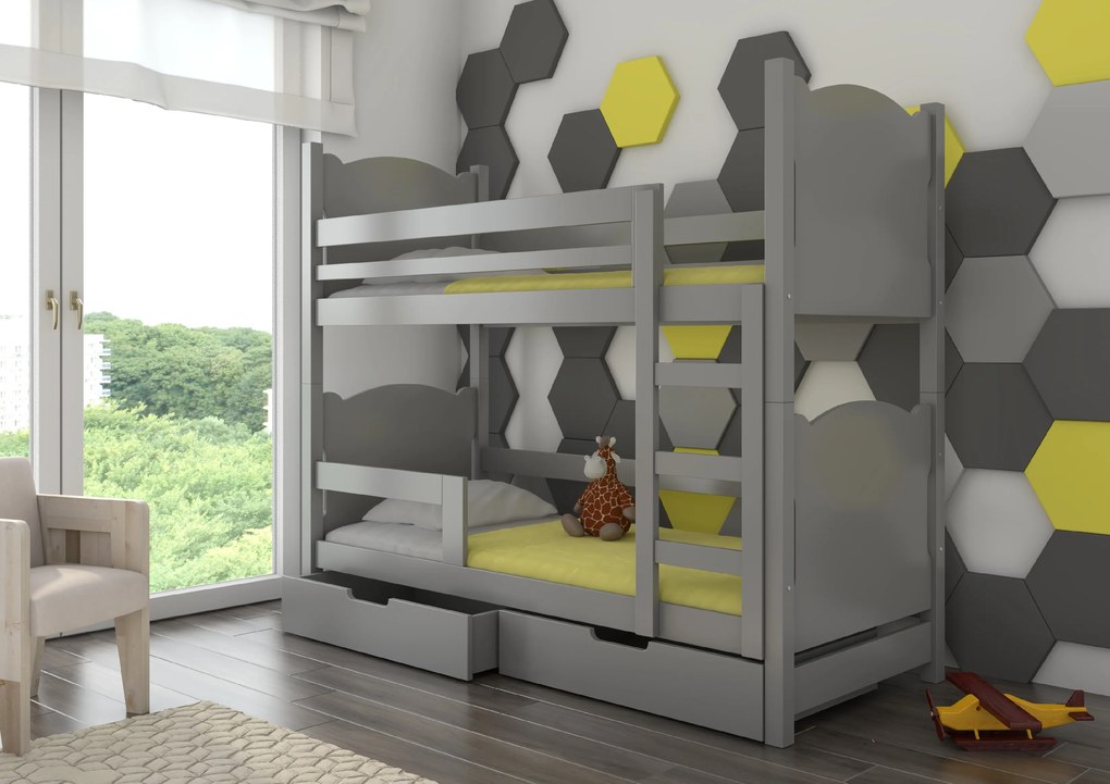ADRK Furniture Patrová postel pro dvě osoby s matracemi MARABA CH-Mar-G-D118