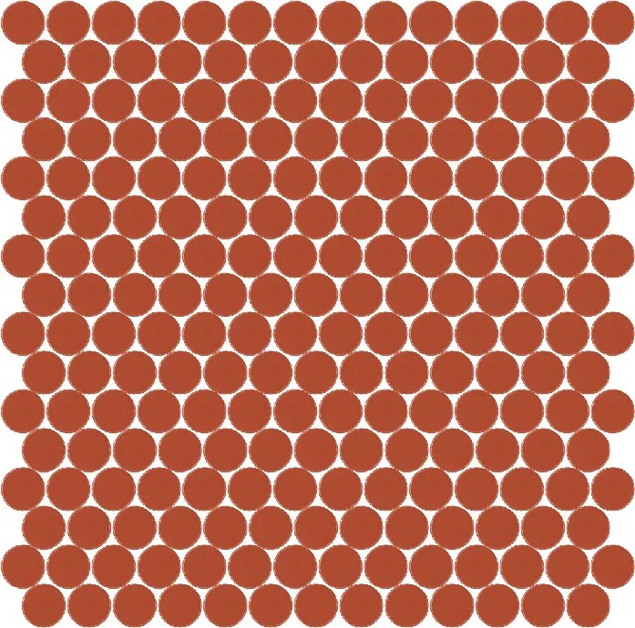 Hisbalit Skleněná mozaika červená Mozaika 172E SATINATO kolečka  prům. 2,2 (33,33x33,33) cm - KOL172ELH