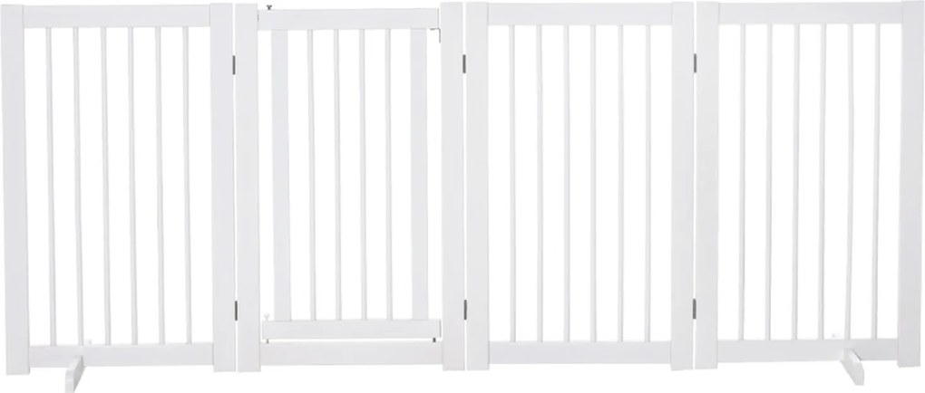 PawHut Freestanding Dog Barrier Gate s nohama 220 x 91 cm Dřevěná brána pro psy Bezpečnostní brána pro schody Dveřní ochranná brána pro schody, dveře…