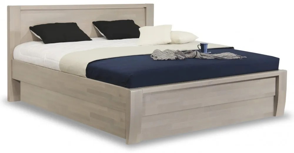 Masivní postel s úložným prostorem ERIKA senior, jádrový masiv buk , 180x200 cm