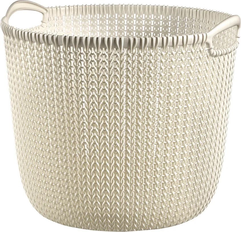 Carver kulatý koš na prádlo KNIT L 30L - krémový 03673-X54