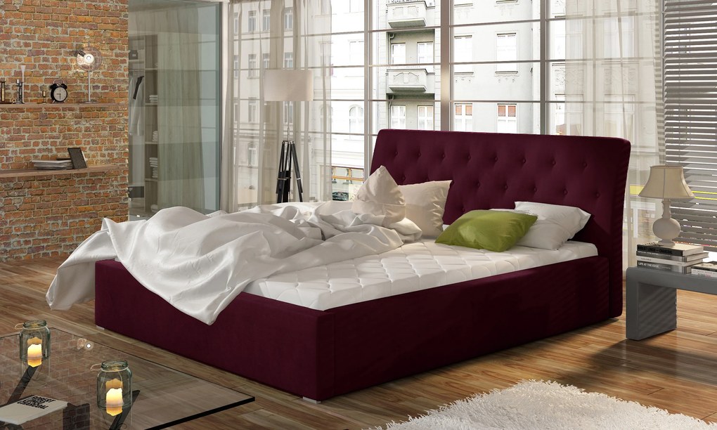 Eltap Čalouněná postel Milano s úložným prostorem Materiál a barva potahu: Jasmine 96 - tmavě šedá, Rozměry (cm): 200x200
