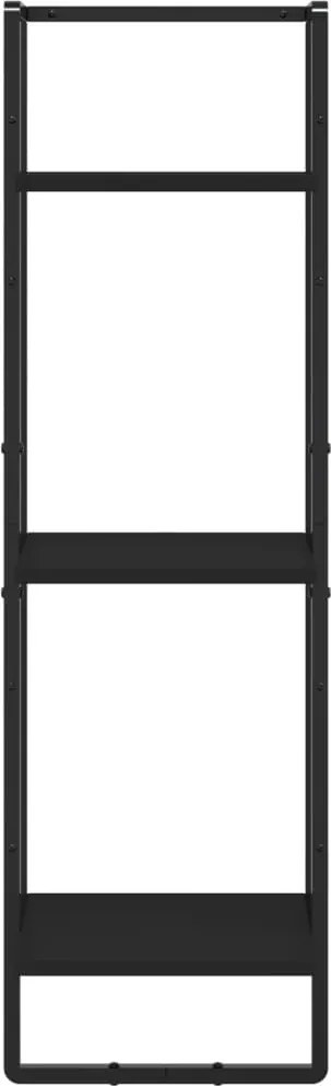 vidaXL 3patrová nástěnná police 30 x 25 x 100 cm kompozit [836303] Barva: Černá