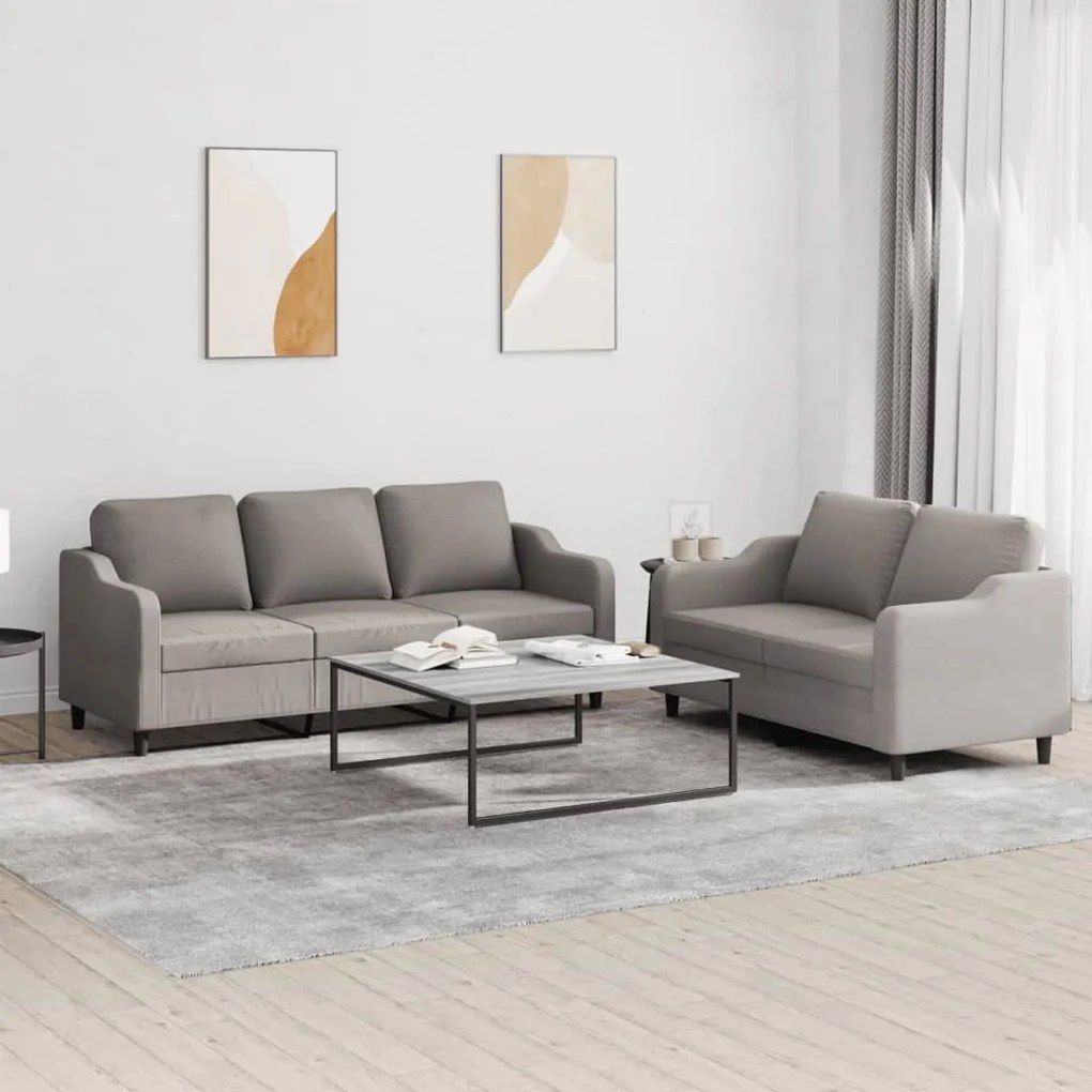 2dílná sedací souprava s poduškami taupe textil 3201841