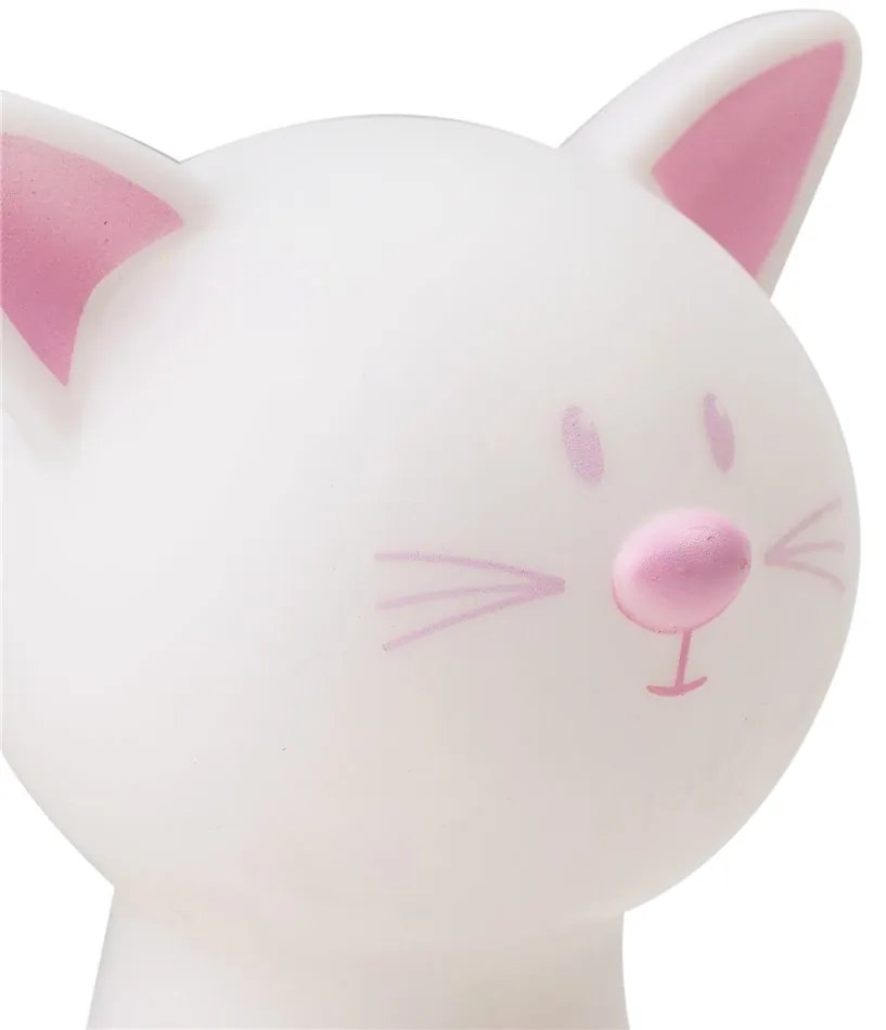 LED dětské noční světlo CATTY 19cm, bílá