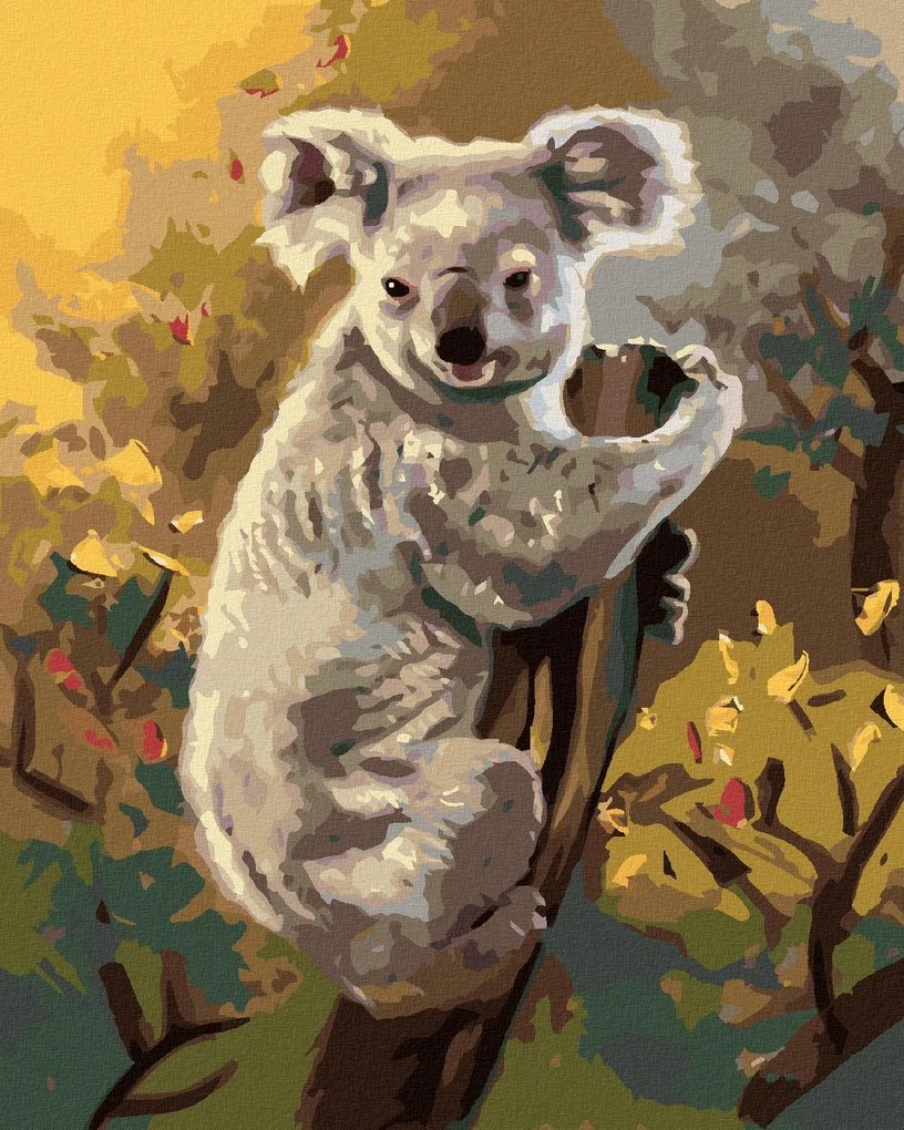 zuty zuty - malování podle čísel - koala na kmeni stromu (d. rusty rust), 40x50 cm, plátno
