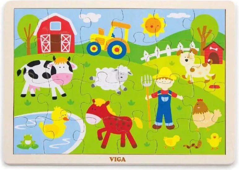 Dětské dřevěné puzzle Viga Farma