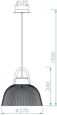 Mantra Kinke, závěsná venkovní lampa 1xE27, průměr 37cm, IP44