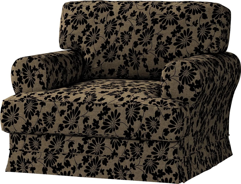 Potah na křeslo IKEA Ekeskog barva béžová látka pletený vzor, vzorované