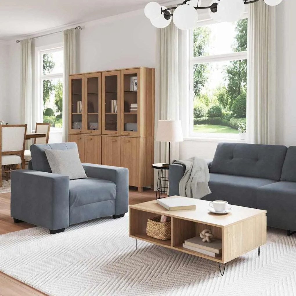 Set pohovek 3 ks Tmavě šedá samet 3324640