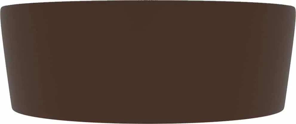 Luxusní umyvadlo přepad matné tmavě hnědé 36 x 13 cm keramické 147039