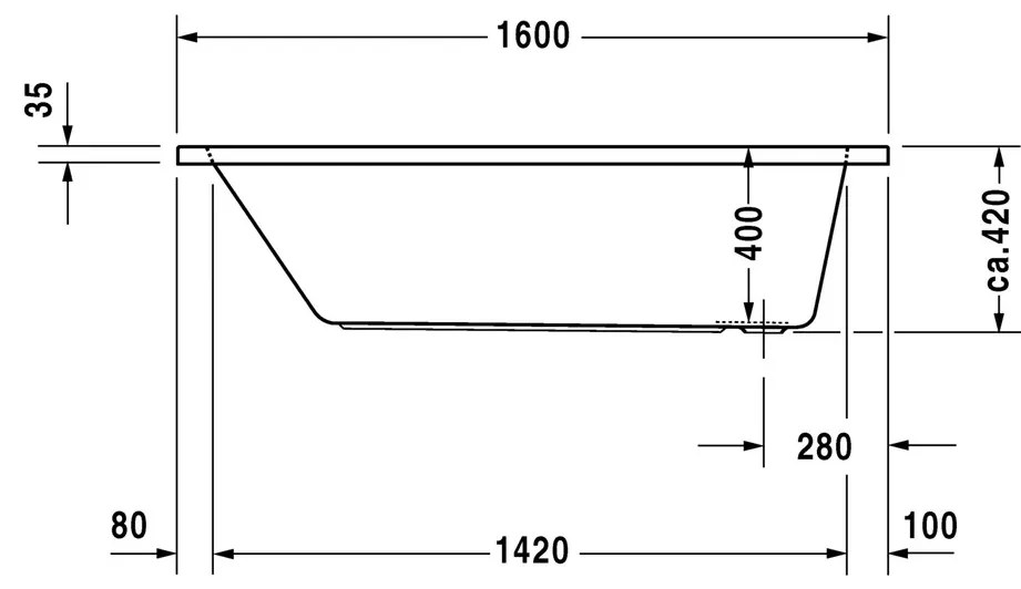 Duravit D-Code - vana 160x70 cm 700096000000000