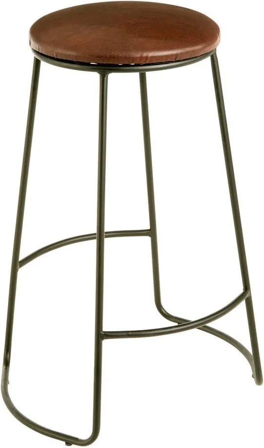 Černá/hnědá čalouněná barová stolička (výška sedáku 64 cm) Brixton – Premier Housewares
